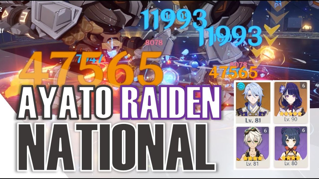 Ayato Raiden National Team Comp | R1 PJC C0 Ayato Showcase in Genshin ...