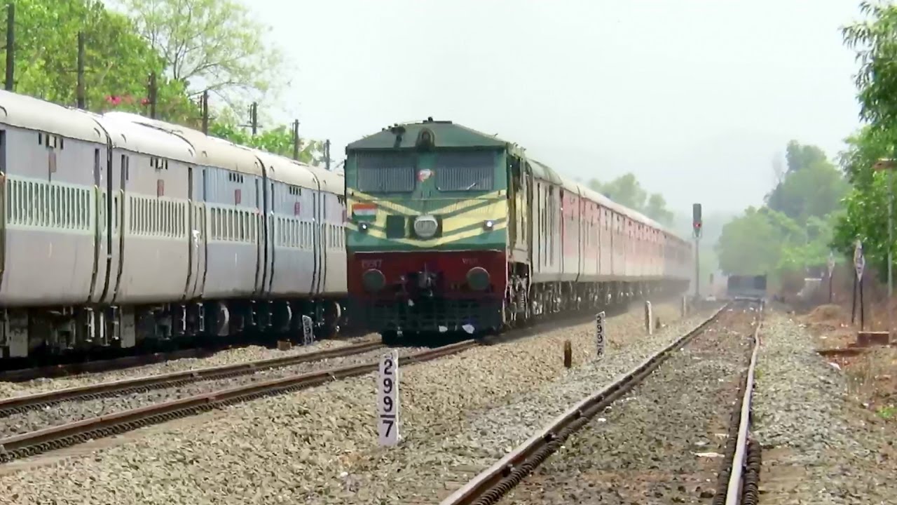 Thunderstorm : 120 Kmph Konkan Railway : TVC Rajdhani Express Speed ...