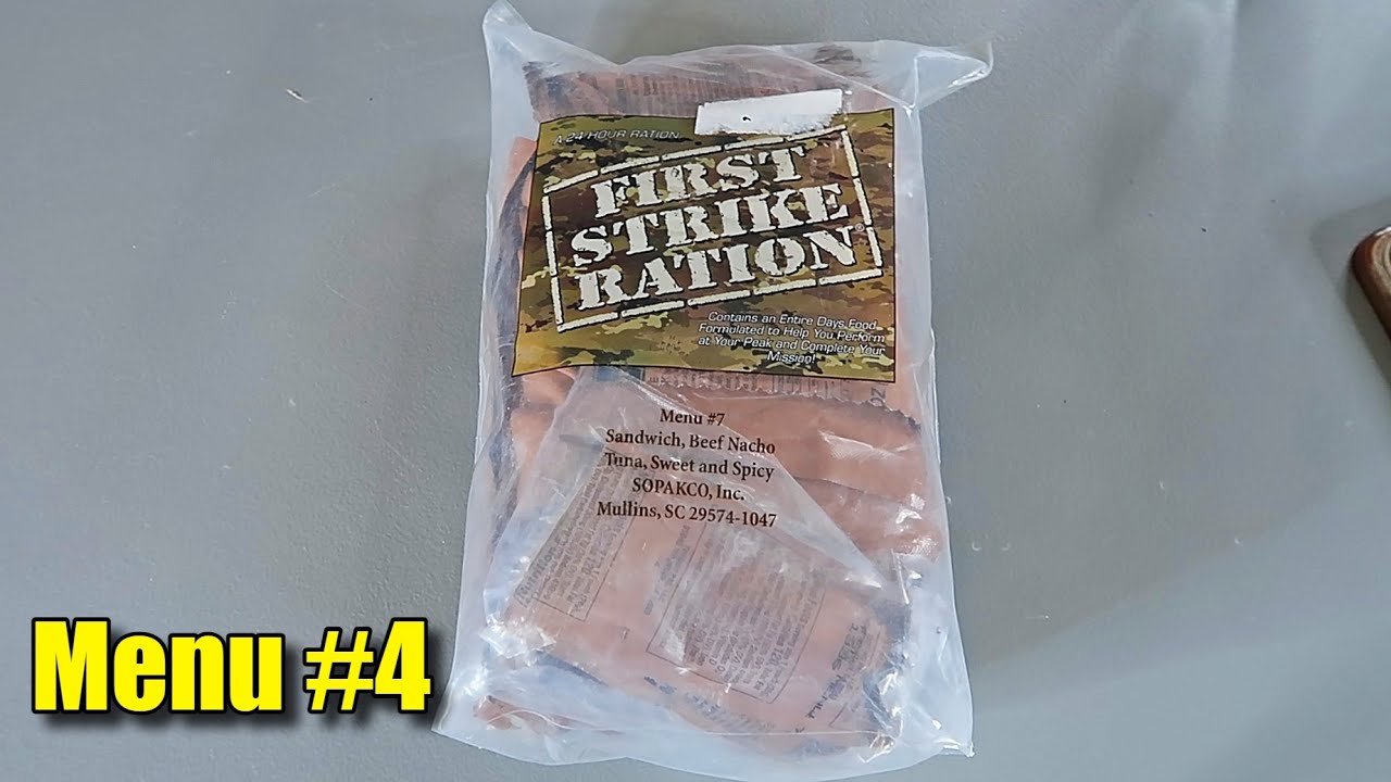 Tasting US Military MRE First Strike Menu #7 Meal Ready to Eat 24 Hour ...