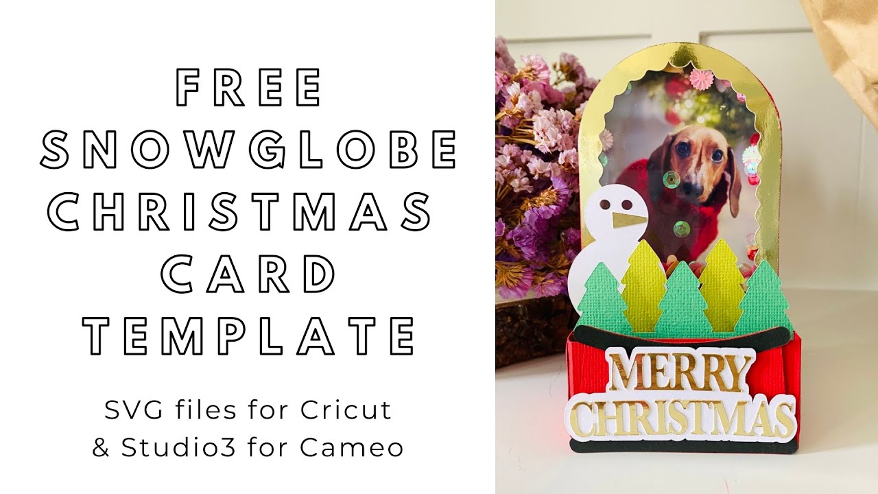 FREE SVG download - Christmas snow globe shaker card - digital files ...