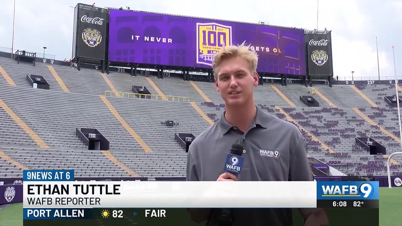 LSU Tiger Stadium adds supersized video board - YouTube