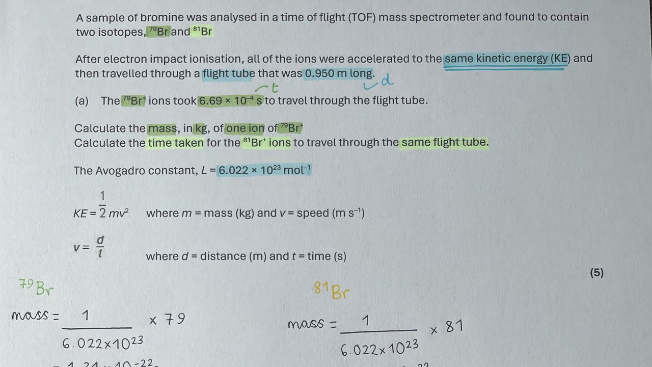 Worked exam answer - AQA AS level time of flight calculation question ...