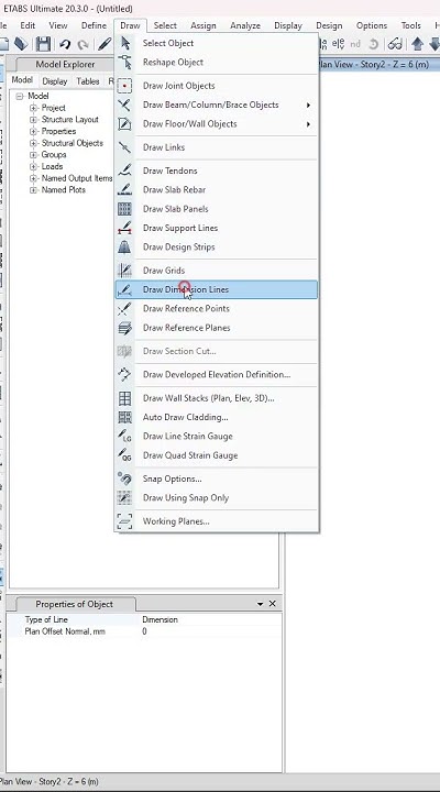 Draw Dimension Line in ETABS #shorts - YouTube