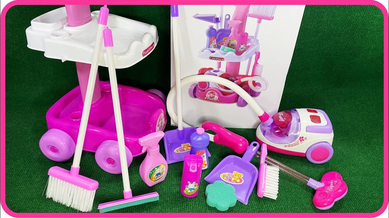 10 Minutes Satisfying with Unboxing Pink Cleaning Cart with Working ...