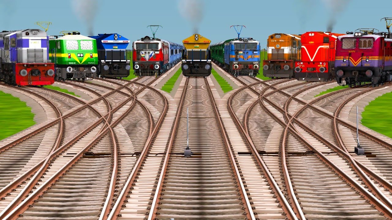 9 TRAINS CROSSING ON CUVERD 🧲 DIAMOND RAILROAD & BRANCHED RAILROAD ...