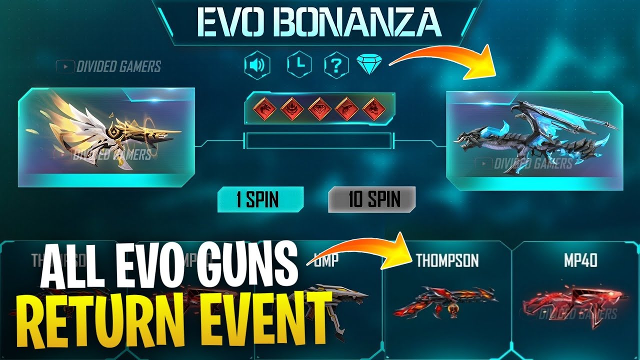 ALL EVO GUNS RETURN EVENT FREE FIRE | EVO GUNS RETURN | FF NEW EVENT ...