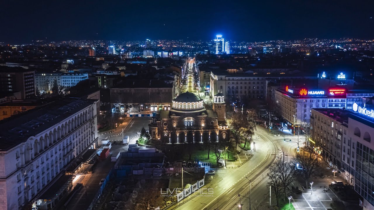 Drone Hyperlapses | Timelapse of Sofia by night - YouTube
