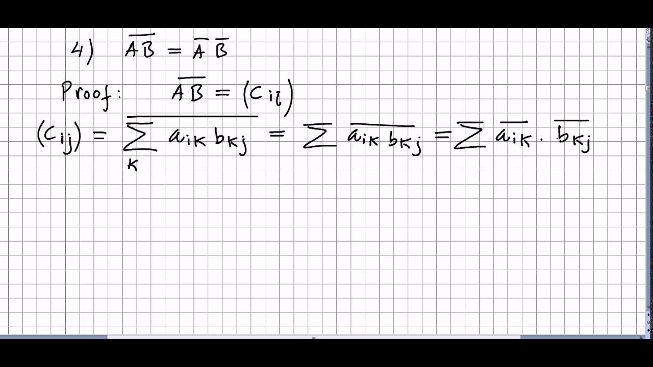 Linear Algebra 95., Complex Matrices, Properties - YouTube