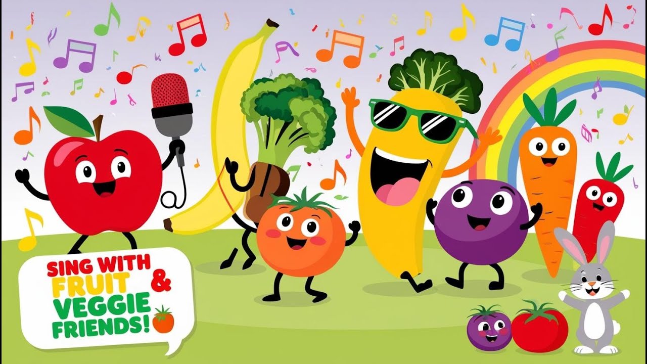 SING ALONG with Fruit and Veggie Friends in FUN Nursery Rhymes!🍎🕺🥦 ...