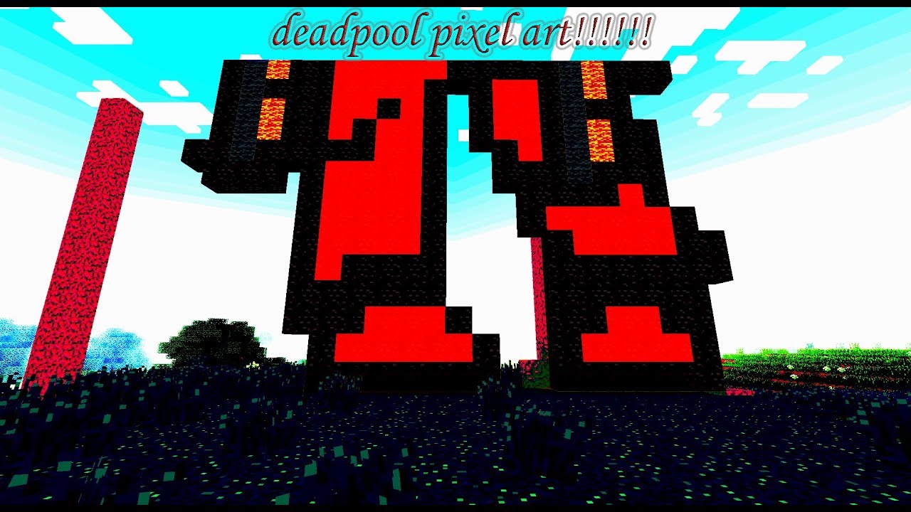 {Minecraft}-Deadpool Pixel Art!!!! (Minecraft Survival Series!) - YouTube
