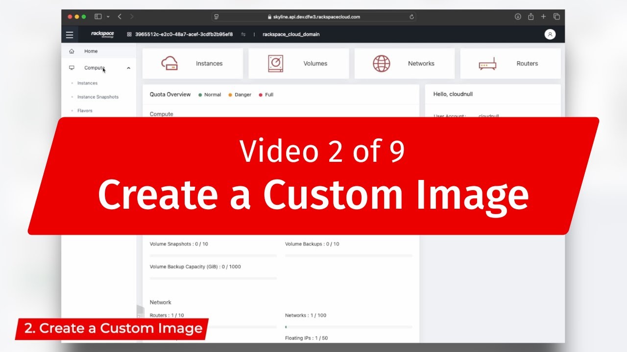 Video 2/9: How to Build and Upload Custom Images in Rackspace OpenStack ...