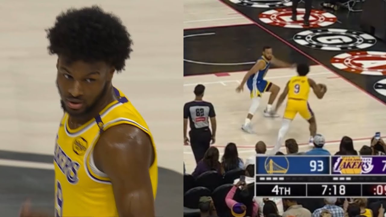 Bronny James wasn’t scared of Steph Curry and gets crowd hyped 😨 - YouTube