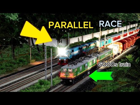 LONGEST GOODs TRAIN AND EXPRESS TRAIN PARALLEL RACE | RAILWORKS 3 ...