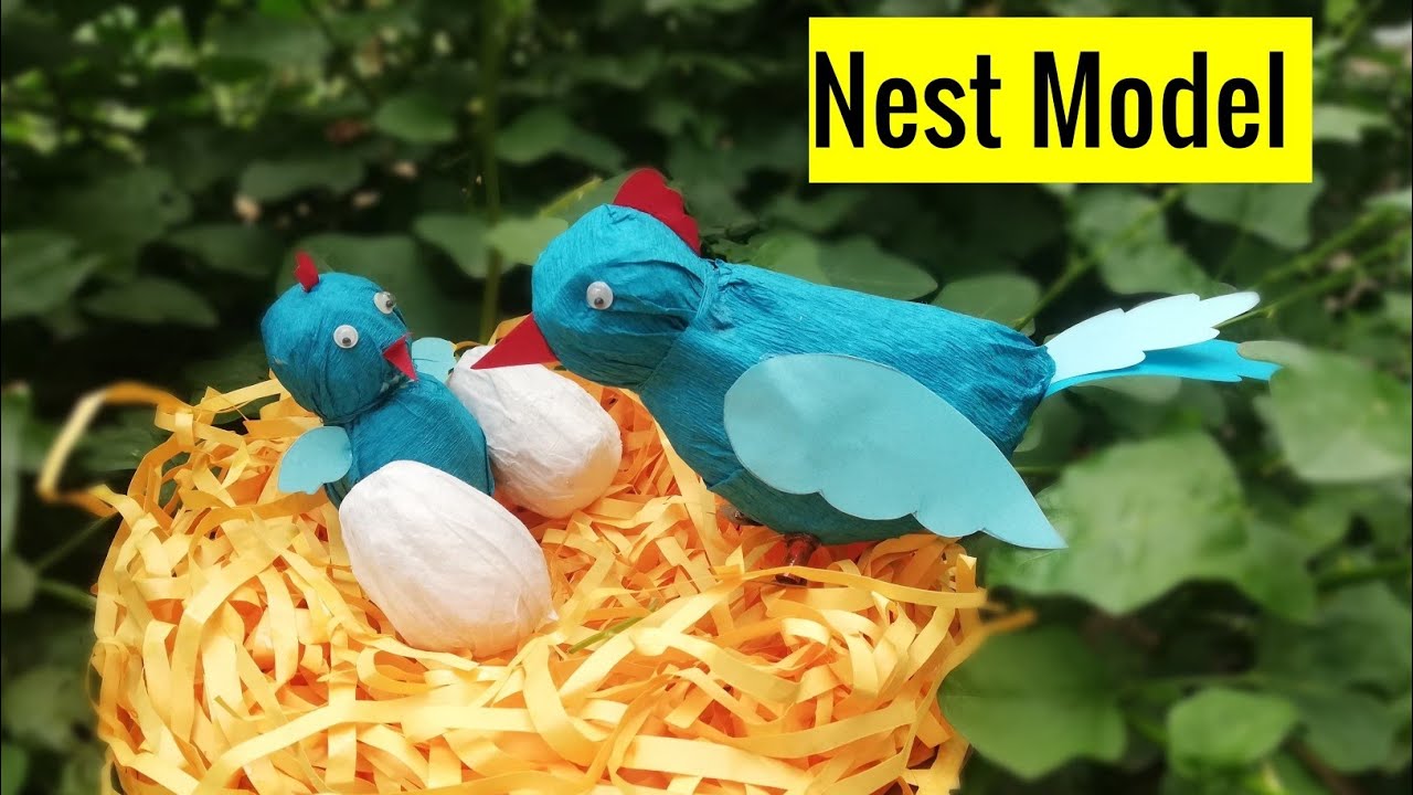 model of bird nest | Bird nest using news paper | Best out of waste ...