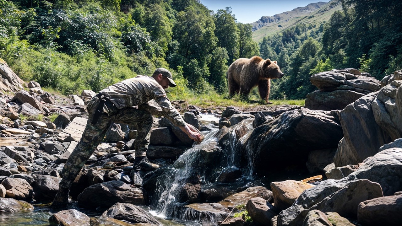 5-Day Survival Camping - I Came Across a Bear in the Forest | Cooking ...