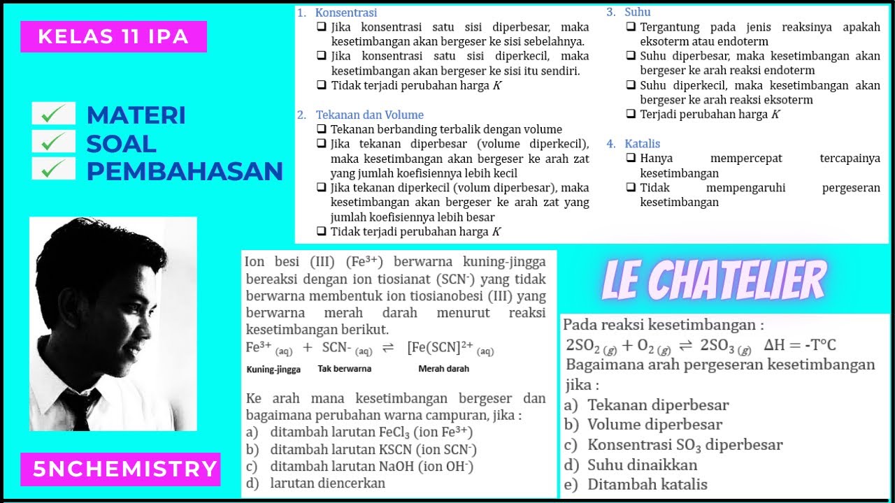 Soal-Soal Pergeseran Kesetimbangan || Asas Le Chatelier - YouTube