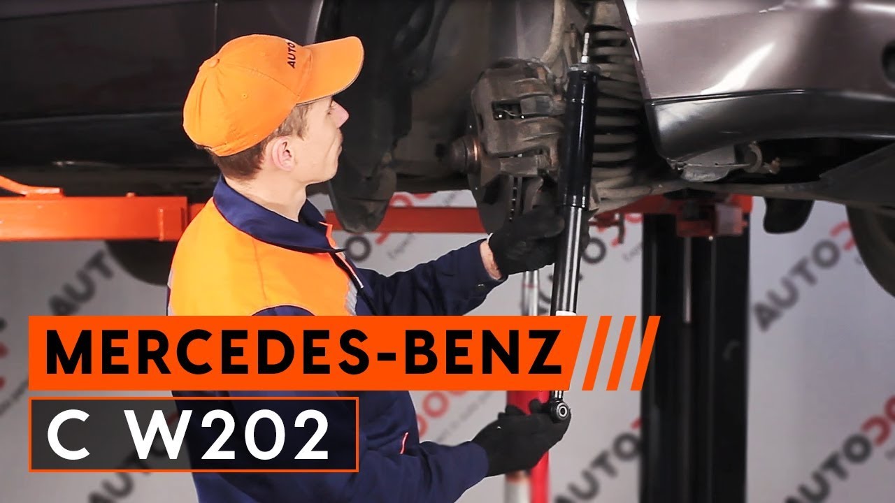 How to change shock absorber on MERCEDES W202 [TUTORIAL AUTODOC] - YouTube