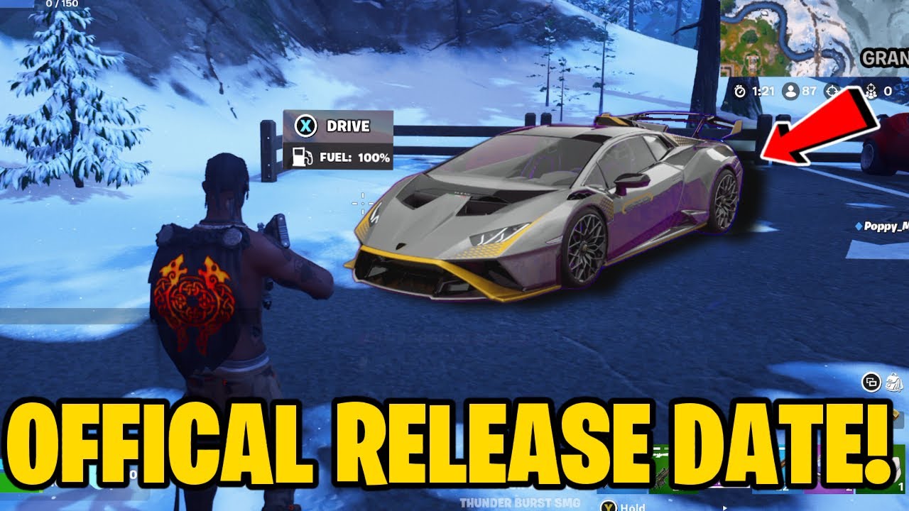 NEW The Lamborghini Huracan OFFICAL RELEASE DATE In Fortnite Chapter 5 ...
