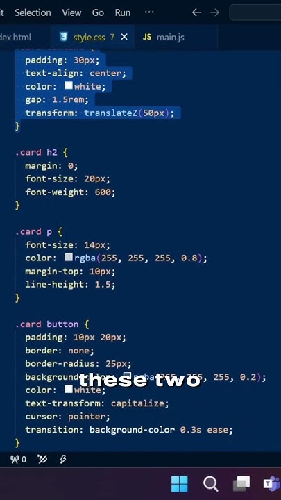 3d Card Hover Parallax Tilt Effect With Vanilla Tiltjs Html Css And Javascript Shorts Youtube 