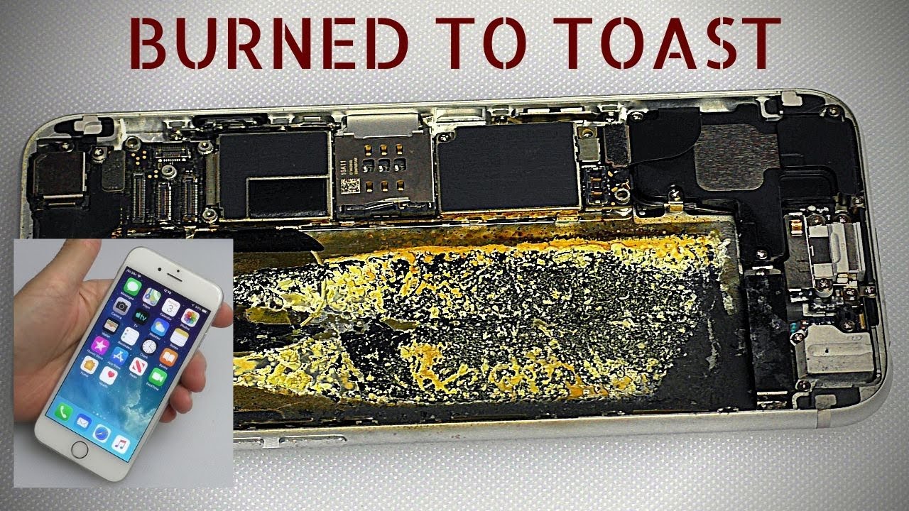 Iphone 6 battery fire with resurrection. - YouTube