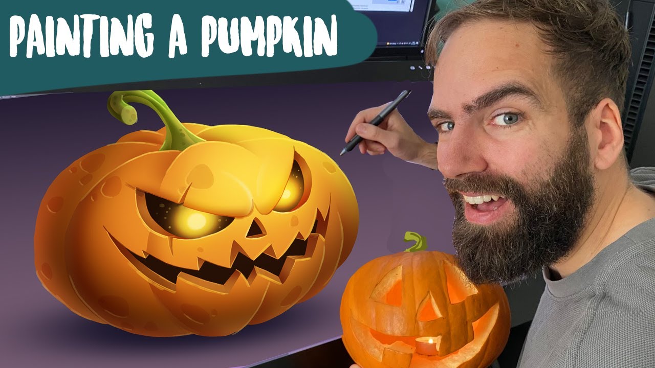 How to paint a pumpkin - YouTube