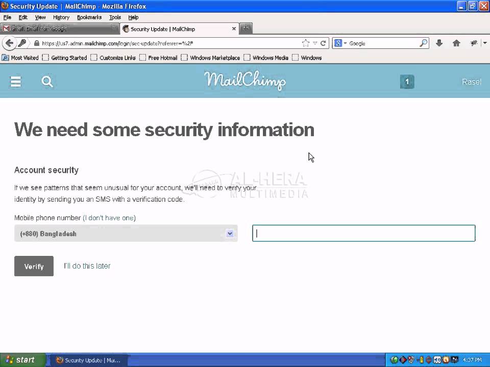 Bangla Tutorial Email Marketing Part 14 Verify Mail Chimp Account by ...