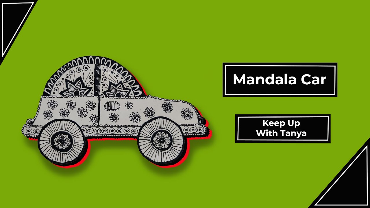 DIY Cute Car Mandala Drawing, Step by Step Easy Art #trending #art ...