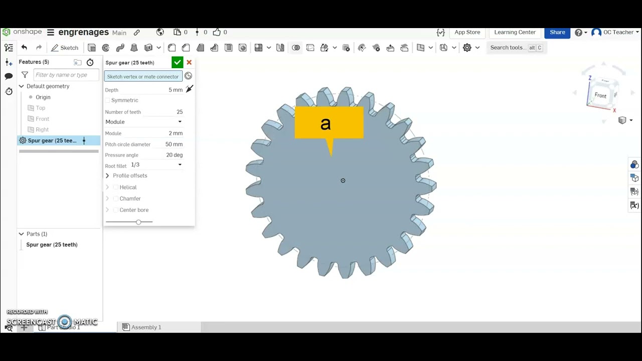 MOD4: Comment créer des Roues dentées sur OnShape / how to 3d model ...