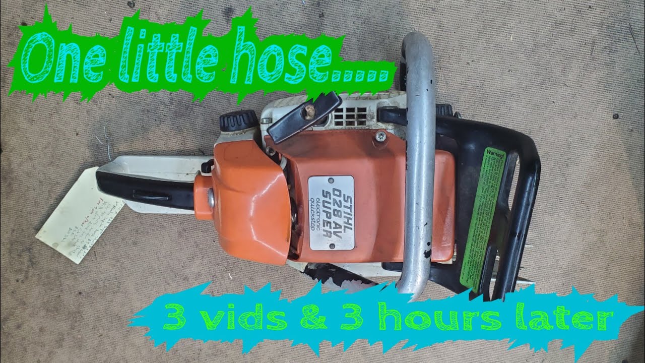 REPLACING IMPULSE LINE/HOSE STIHL CHAINSAW 028 PT. 1 #howto #persevere ...
