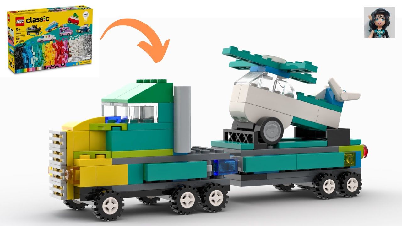 TRUCK and HELICOPTER Lego classic 11036 ideas How to build - YouTube