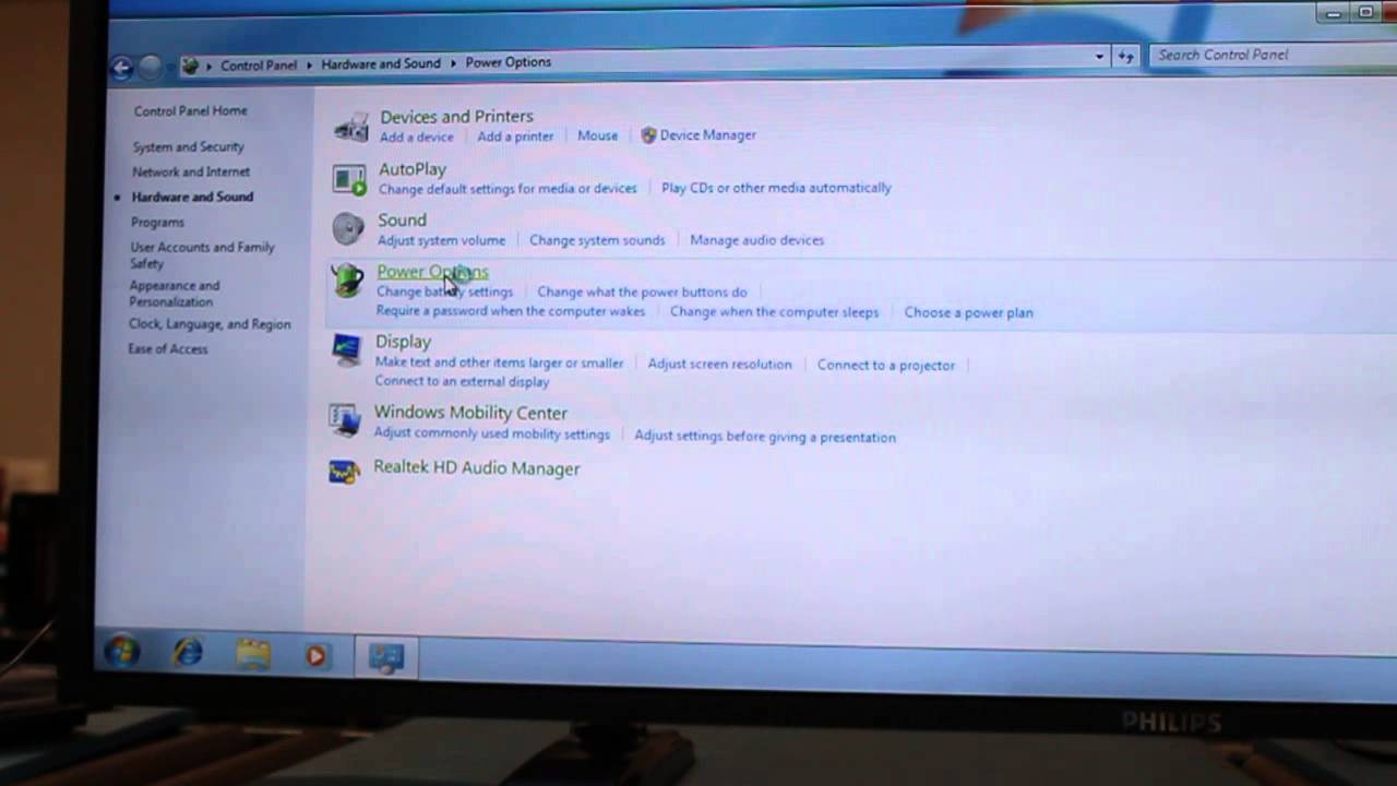 Choose What the Power Button Does Windows 7 - YouTube