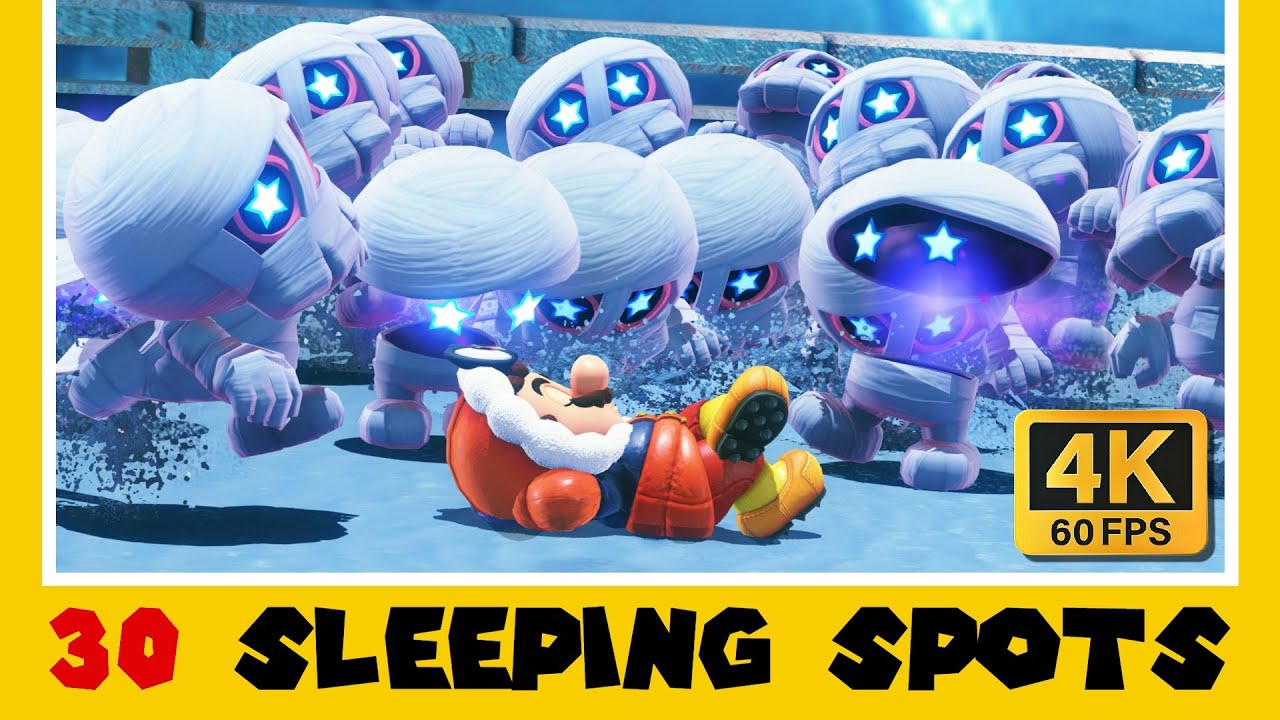 30 Comfy Sleeping Spots in Super Mario Odyssey - 4K 60fps Edition - YouTube