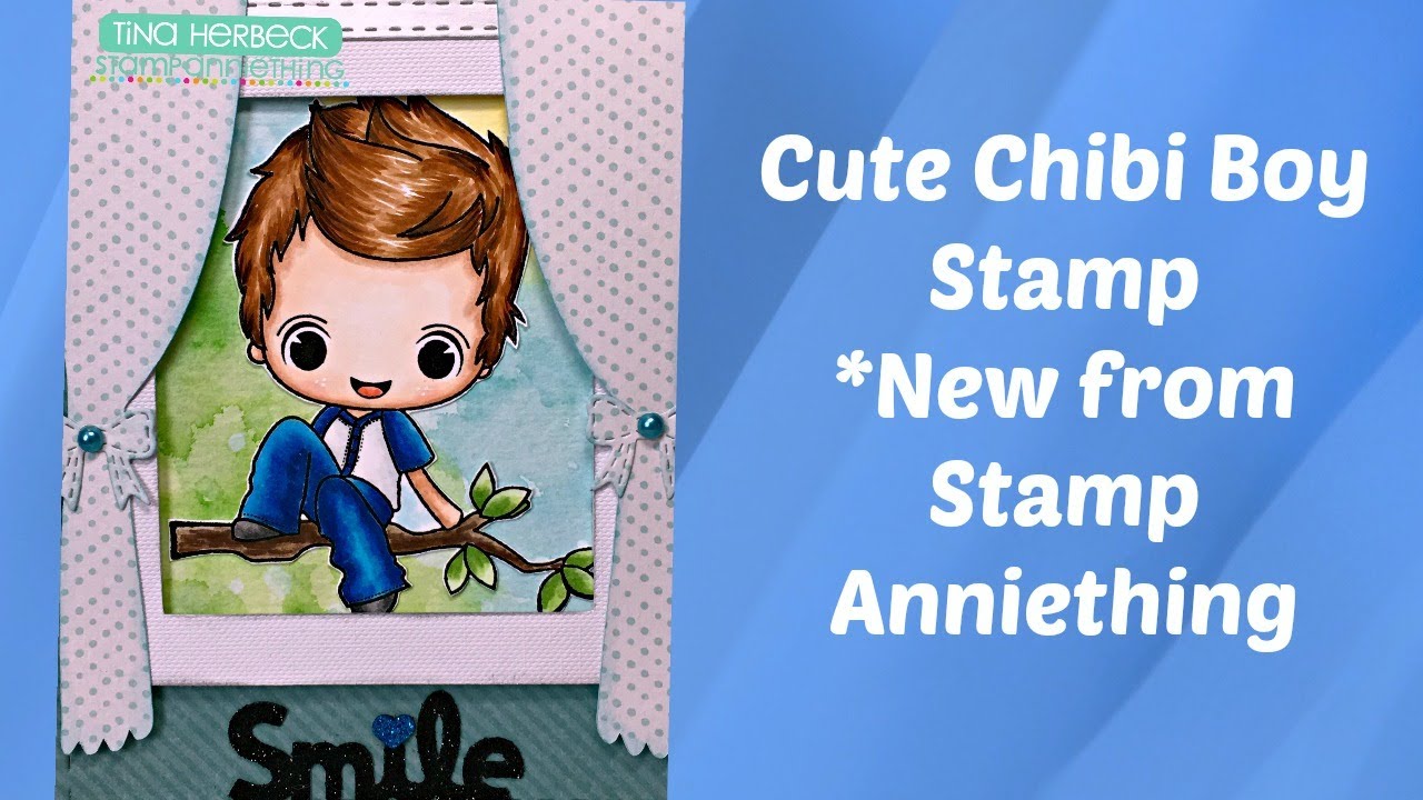Cute Card Using Chibi Boy Stamp - YouTube