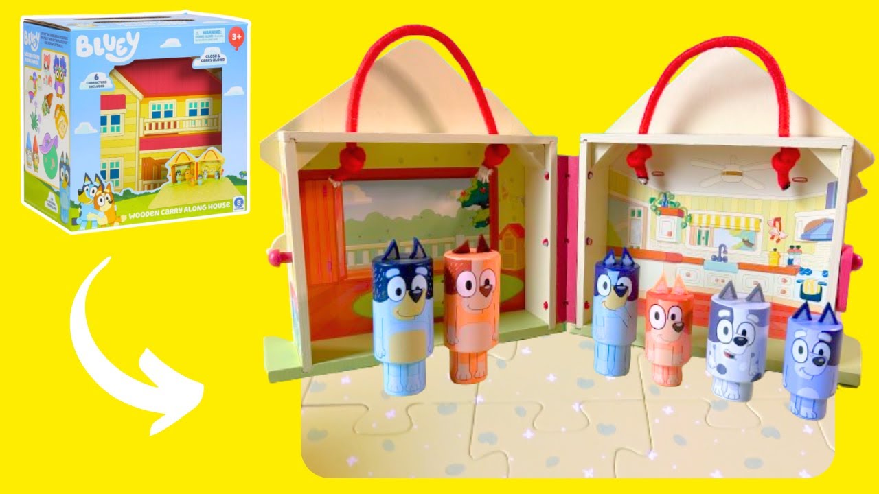 BLUEY Toys! | Bluey Carry Along House with Bingo, Muffin, Socks - YouTube