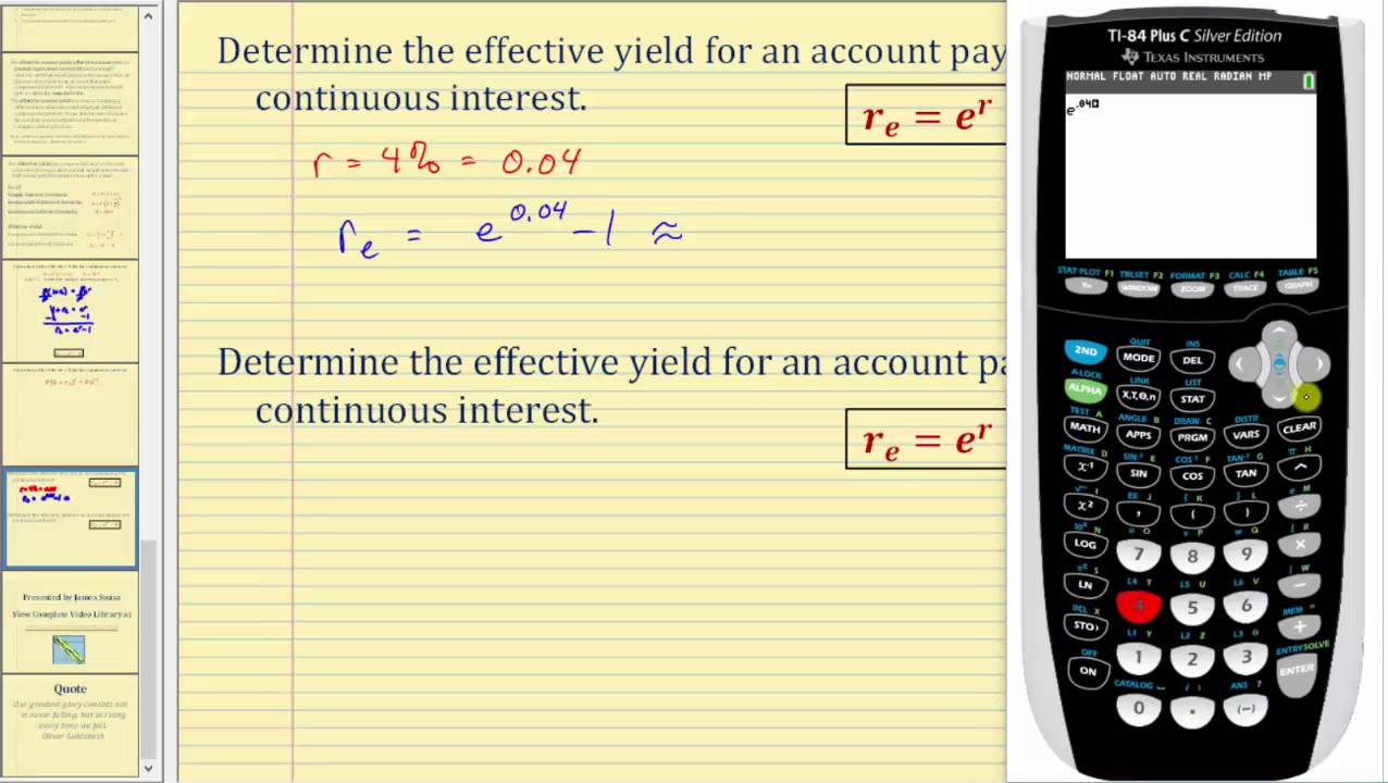 Effective Yield For Countinuous Interest YouTube effective-yield-for-countinuous-interest-youtube