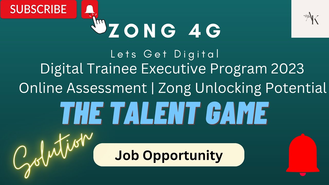 Zong Digital Trainee Executive Program 2023 | Online Assessment ...