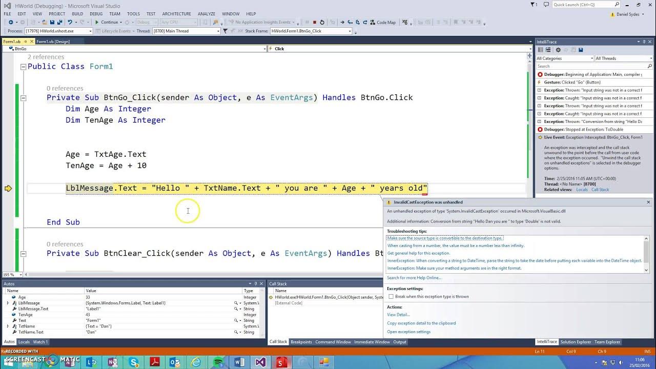 Visual Basic Hello World tutorial pt4 - YouTube