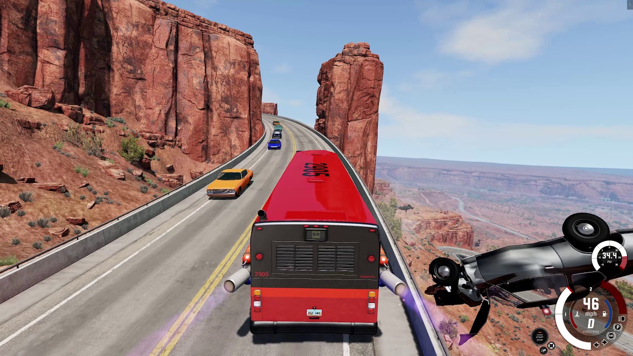 BeamNG drive bus rampage in Utah (police evaded) - YouTube