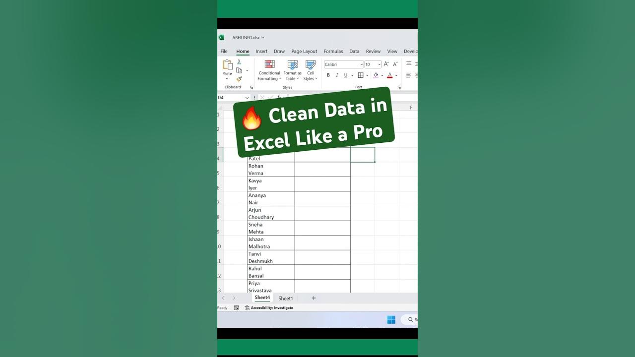 🔥 Clean Data in Excel Like a Pro | Excel Tips & Tricks 🚀 #abhiinfoworld #exceltips#tutorial # ...