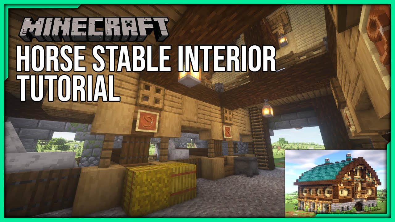 Minecraft: How to do a Horse Stable Interior - YouTube