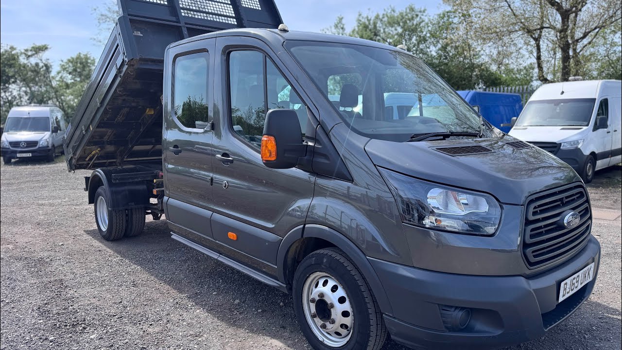 Stunning 2020 Metallic Grey Ford Transit Tipper. Double Cab. Twin Rear ...