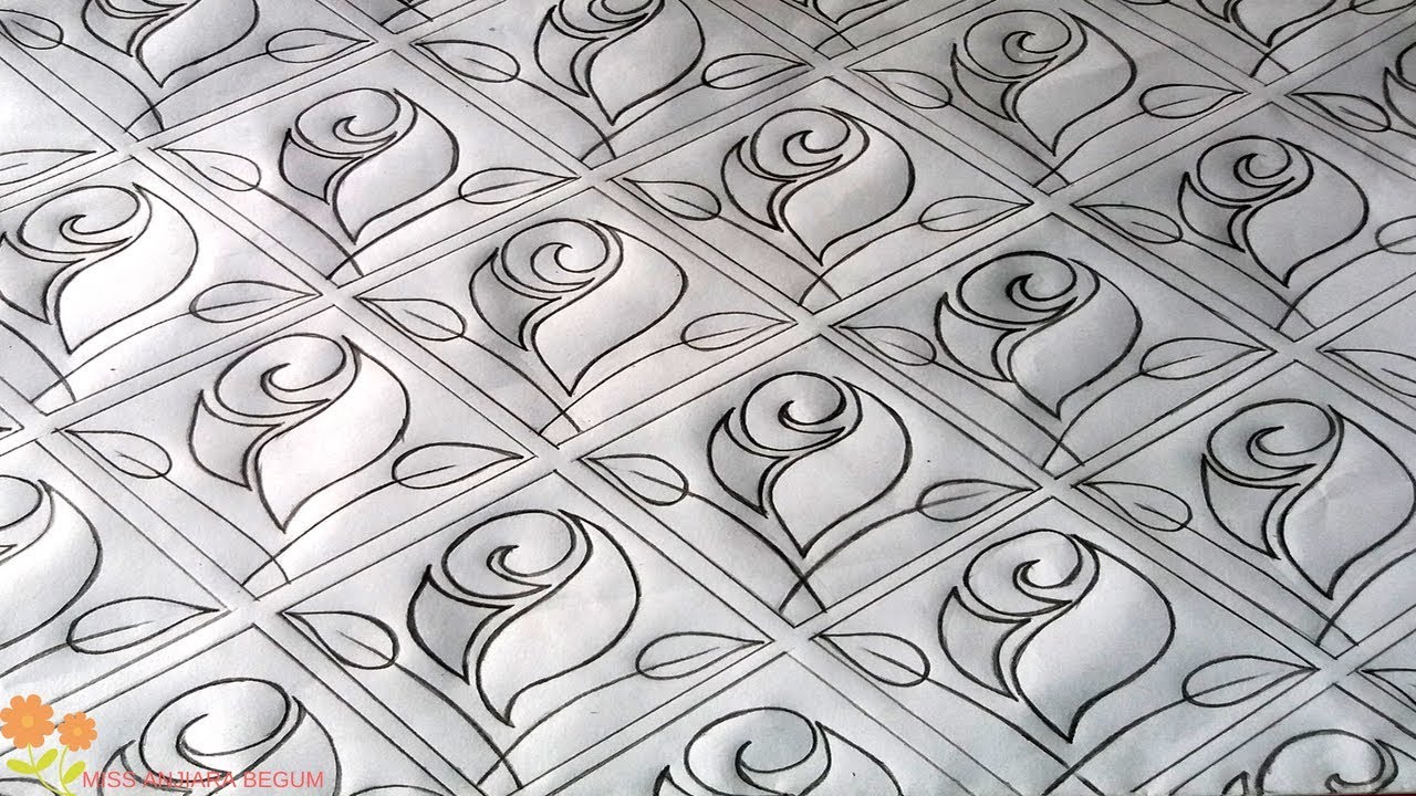 nakshi kantha drawing design-51, how to nokshi katha drawing, নকশী ...