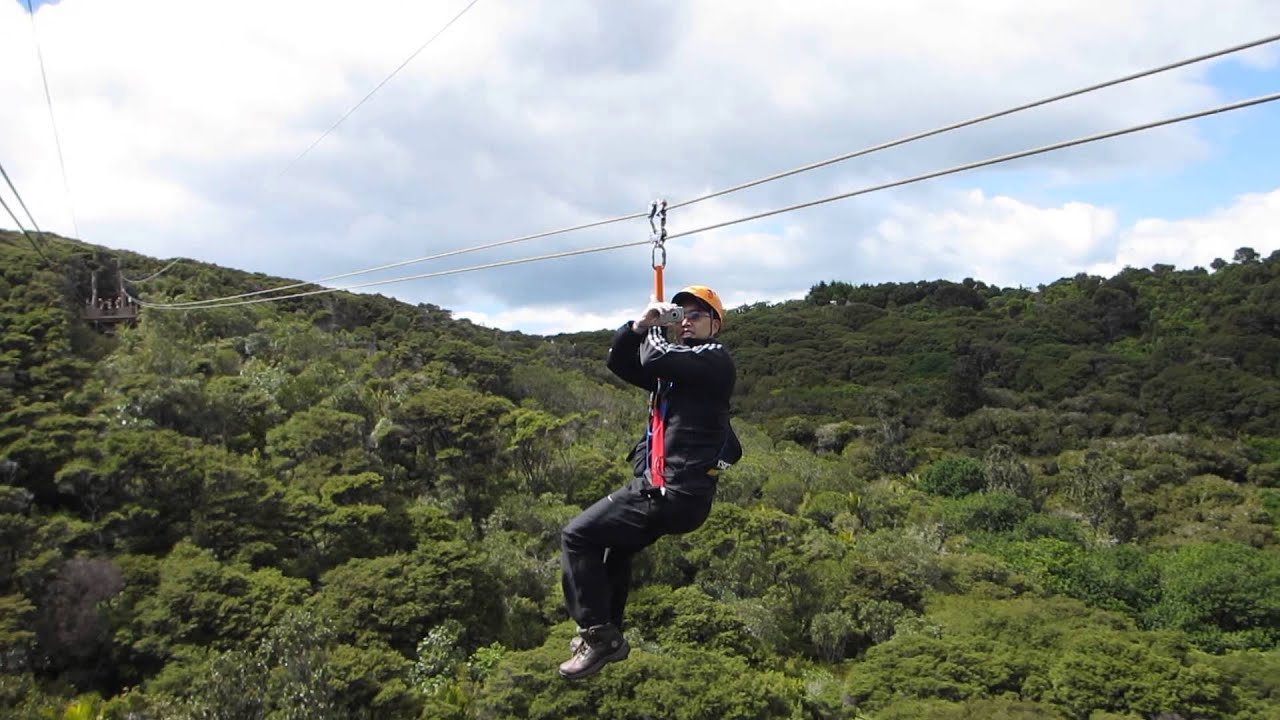 Zip fly at Waiheke Island, New Zealand - YouTube