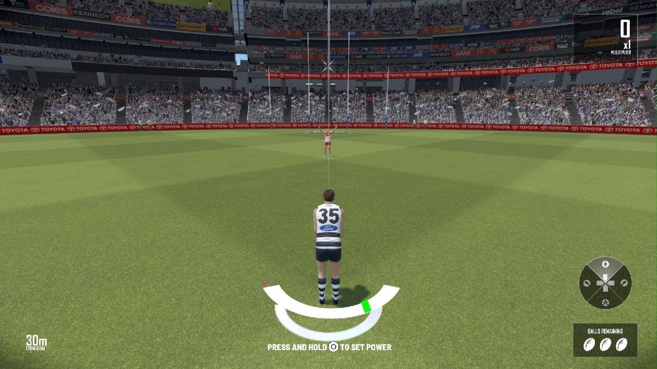 AFL 23 - Goal kicking Mini Game Pre-Patches - YouTube