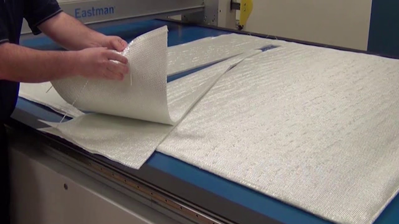 Cutting Fiberglass with automated Eastman C125 - YouTube