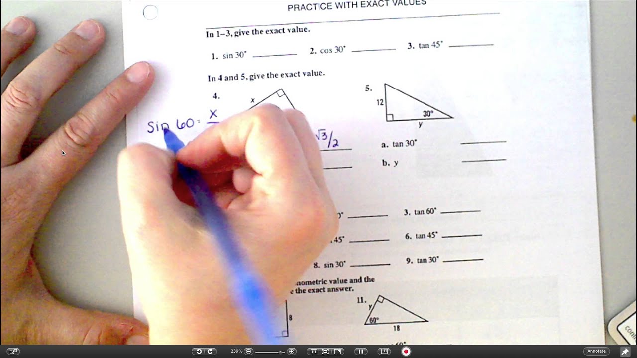 Practice with Exact Values - #4b - YouTube