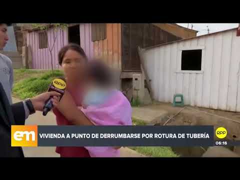La mitad de una casa quedó suspendida en el aire tras el derrumbe de sus cimientos