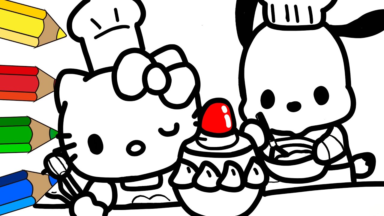 ¡Aprende a dibujar a Hello Kitty y Pochacco paso a paso! How To Draw ...