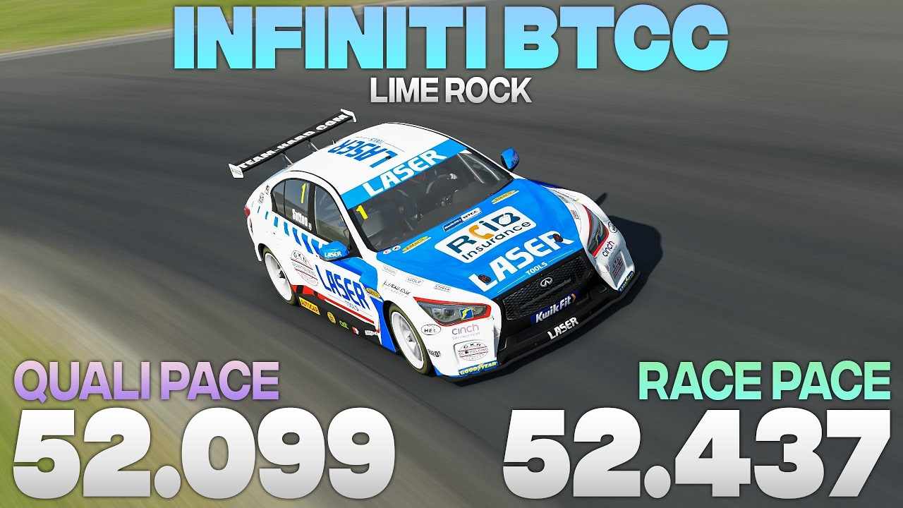 INFINITI Q50 BTCC(2021) | Lime Rock | rFactor 2 | 52.099 + SETUP - YouTube