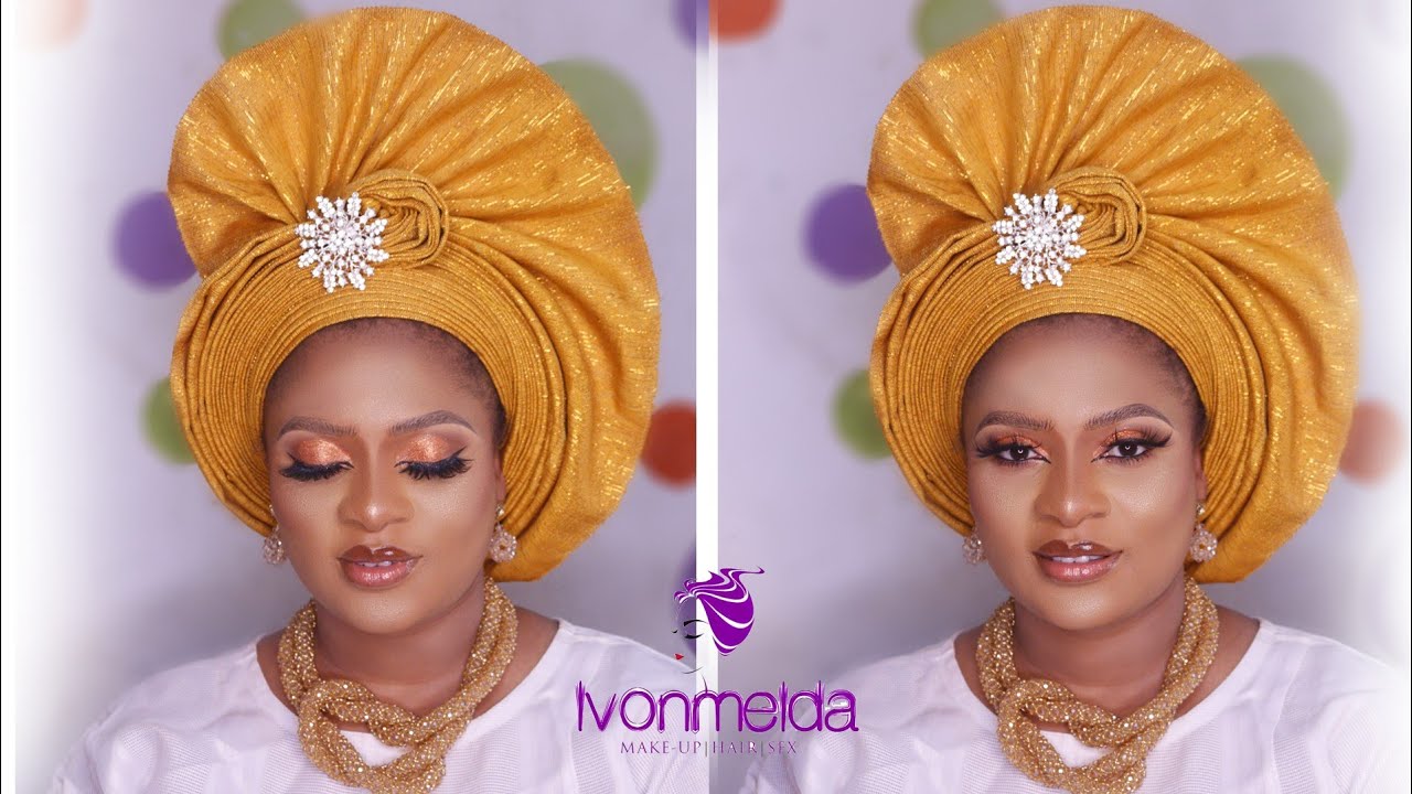 Best Trending Gele Tutorial; Stylish Fan Gele - YouTube